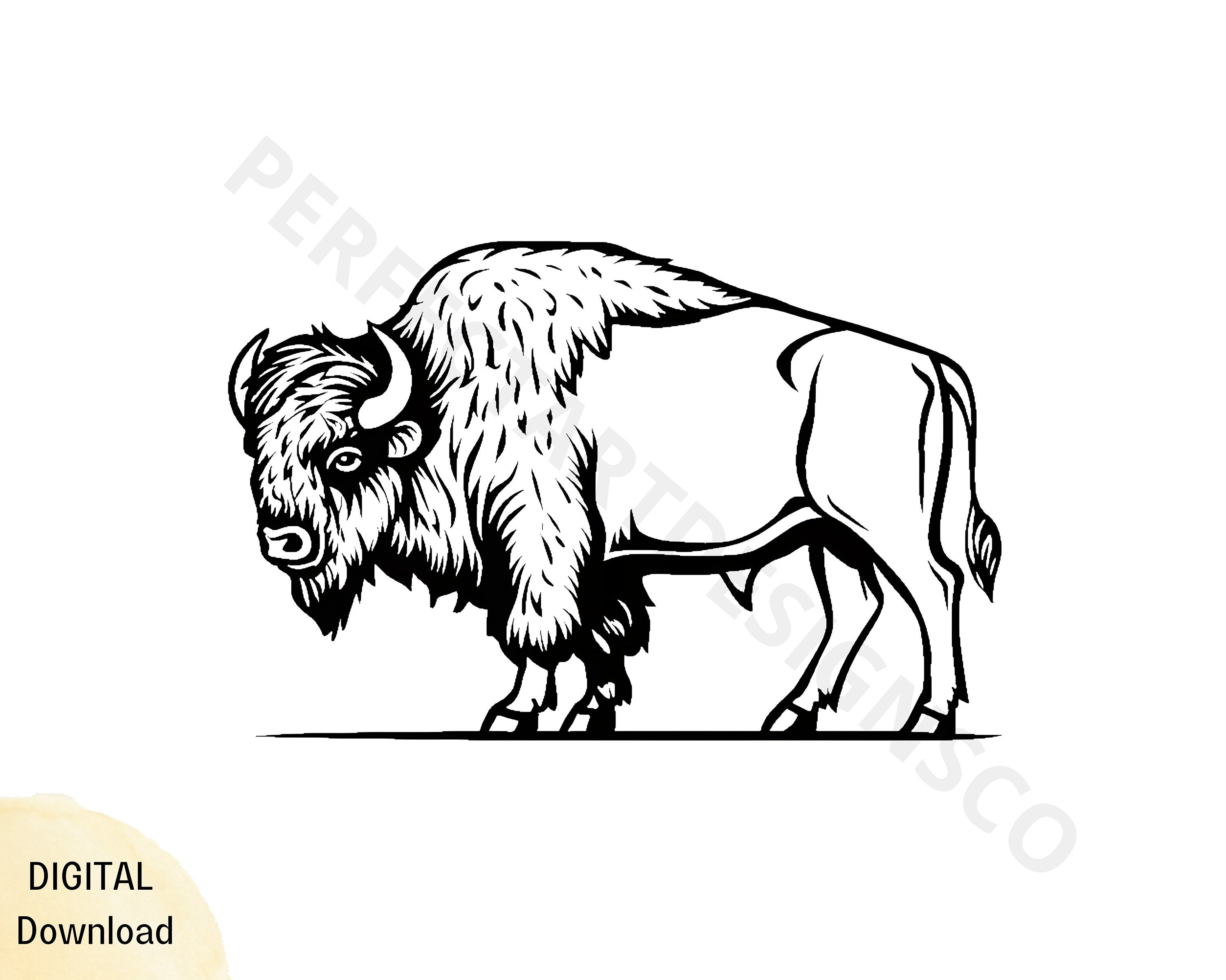 Bison Outline Svg, Bison Clipart, Bison Svg for Shirt, Svg File for ...
