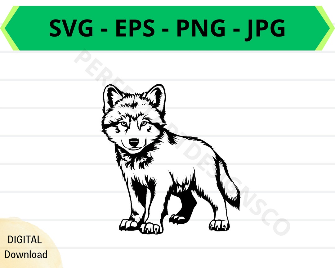 Wolf Cub Outline Svg, Wolf Cub Clipart, Wolf Cub Svg for Shirt, Svg ...