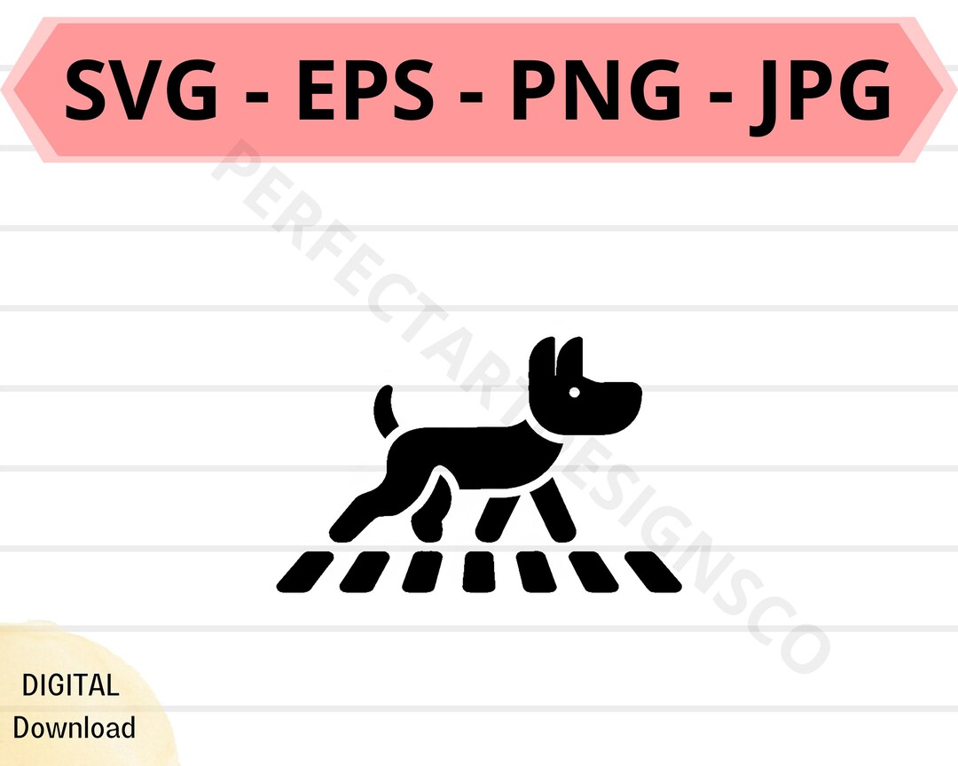 Dog Crossing Icon Svg Cut File, Dog Crossing Symbol, Dog Crossing Sign ...