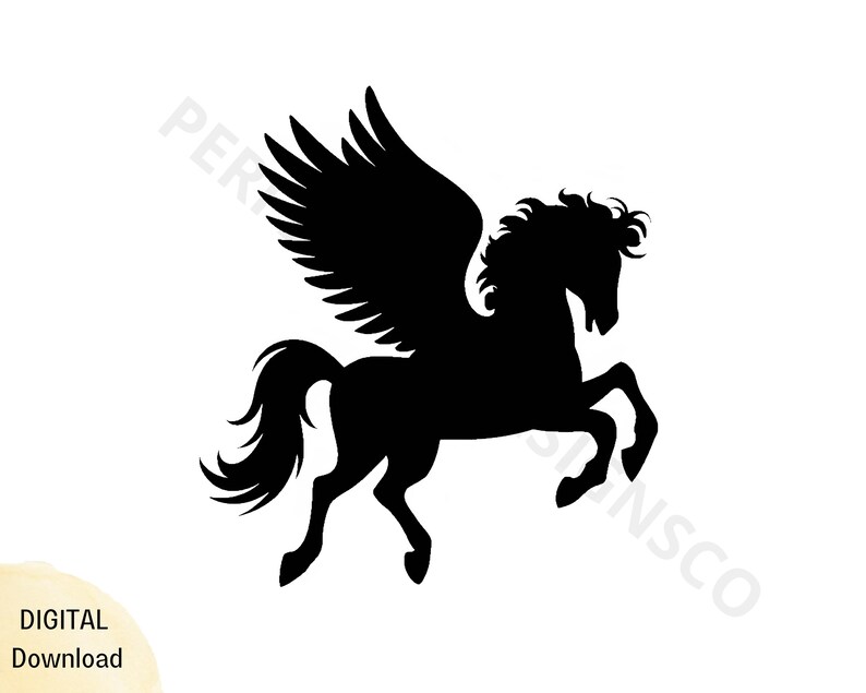 Pegasus Silhouette Svg, Pegasus Outline, Pegasus Cricut, Pegasus ...