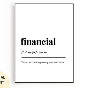 Financial Definition Wall Art Print, Financial Definition Poster ...