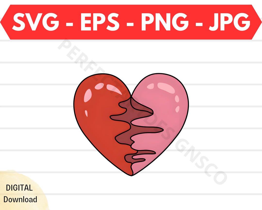 Half Heart Svg, Half Heart Png Clipart, Half Heart Cricut Cutfile Svg ...