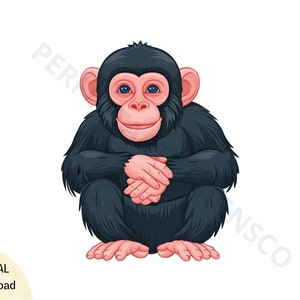 Chimpanzee Svg, Chimpanzee Clipart, Chimpanzee Svg for Shirt, Svg File ...