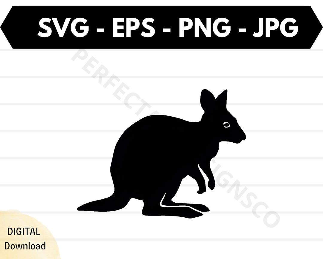 Wallaby Silhouette Svg File, Wallaby Cutting Svg File for Cricut ...