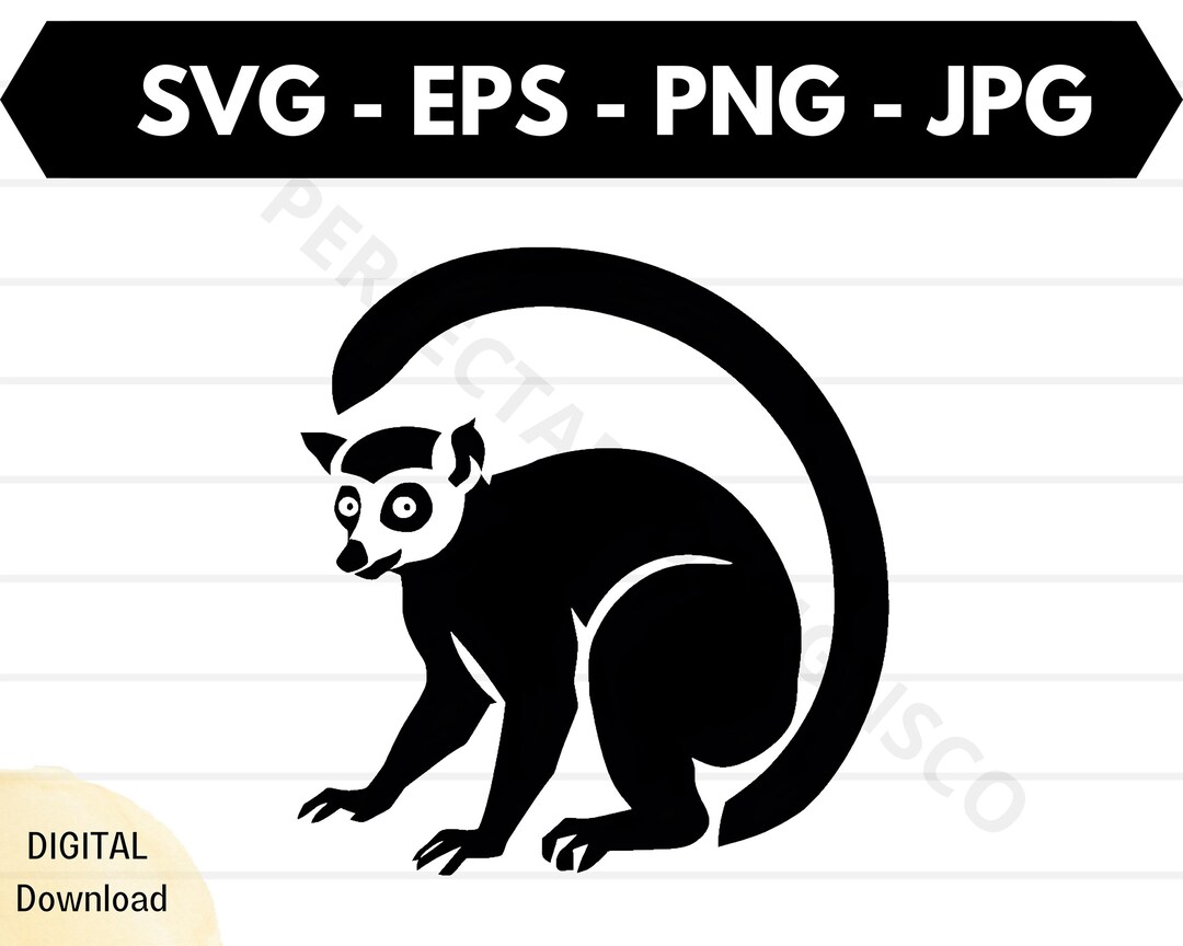 Lemur Silhouette Svg File, Lemur Cutting Svg File for Cricut, Lemur ...