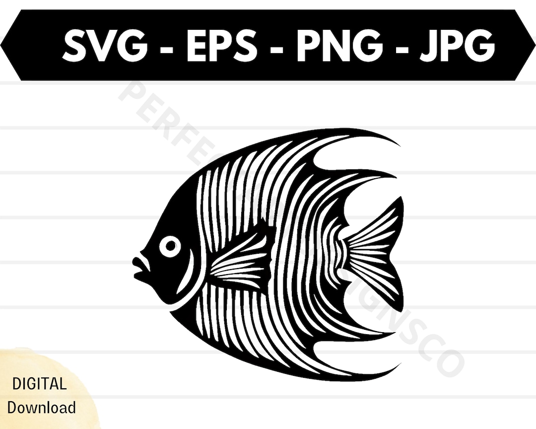 Angel Fish Silhouette Svg File, Angel Fish Cutting Svg File for Cricut ...