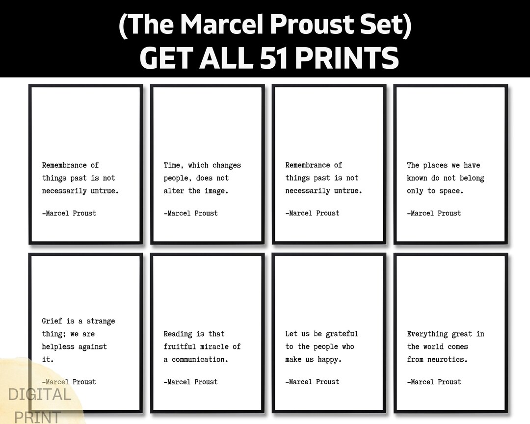 51 Marcel Proust Quotes, Printable Wall Art, French Novelist Digital ...