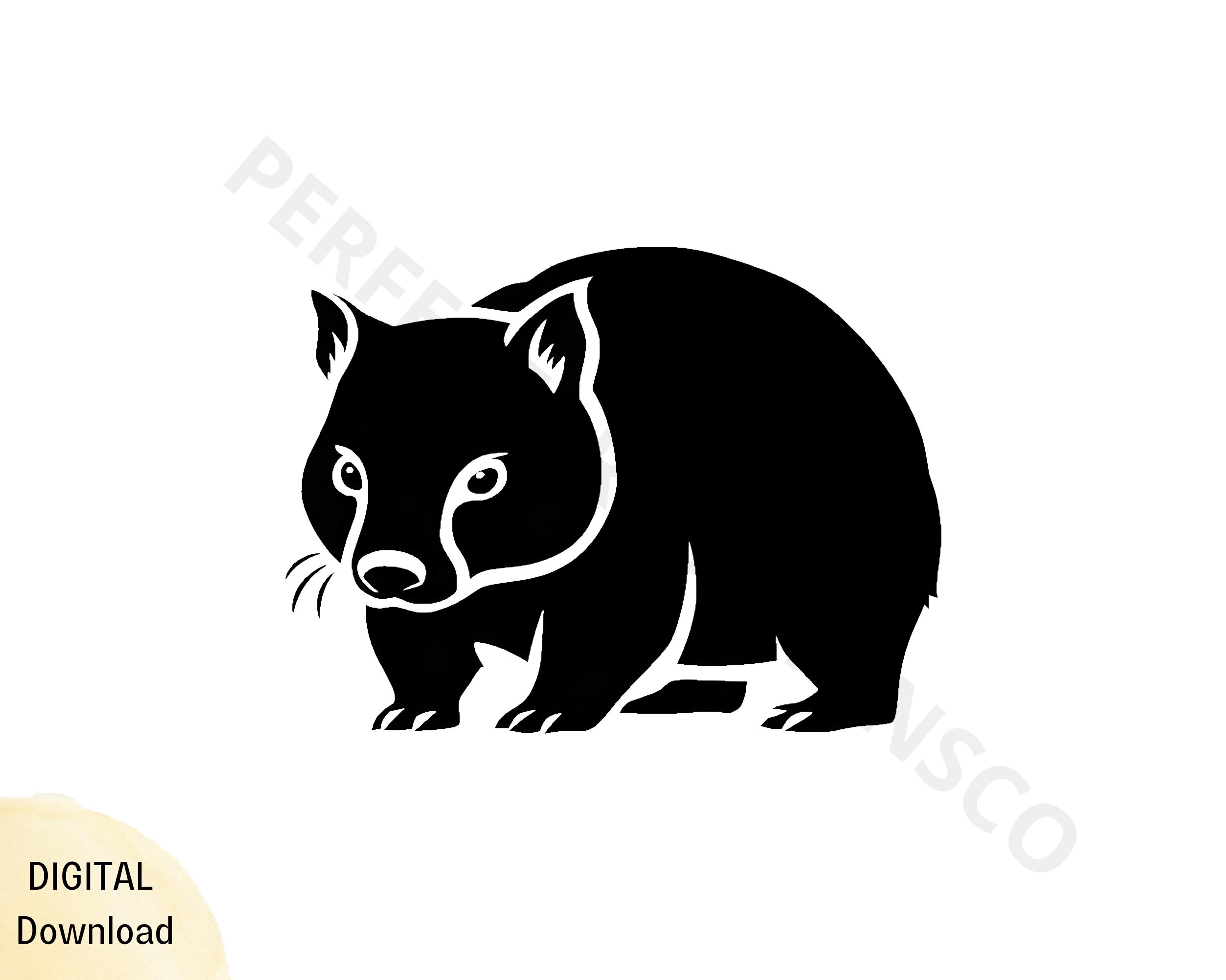 Wombat Silhouette Svg File, Wombat Cutting Svg File for Cricut, Wombat ...