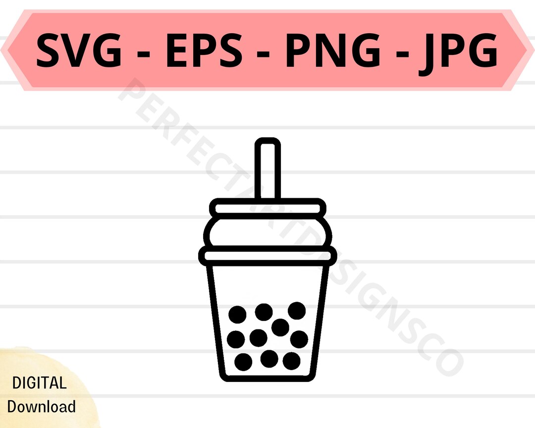 Boba Tea Icon Svg Cut File for Cricut, Silhouette, Boba Sign Cutfile ...