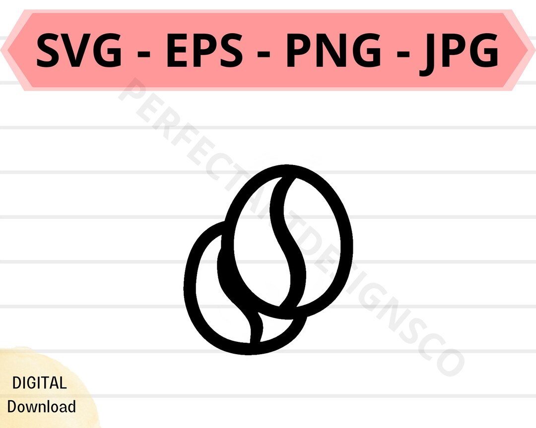 Coffee Bean Icon Svg Cut File for Cricut, Silhouette, Coffee Bean Sign ...