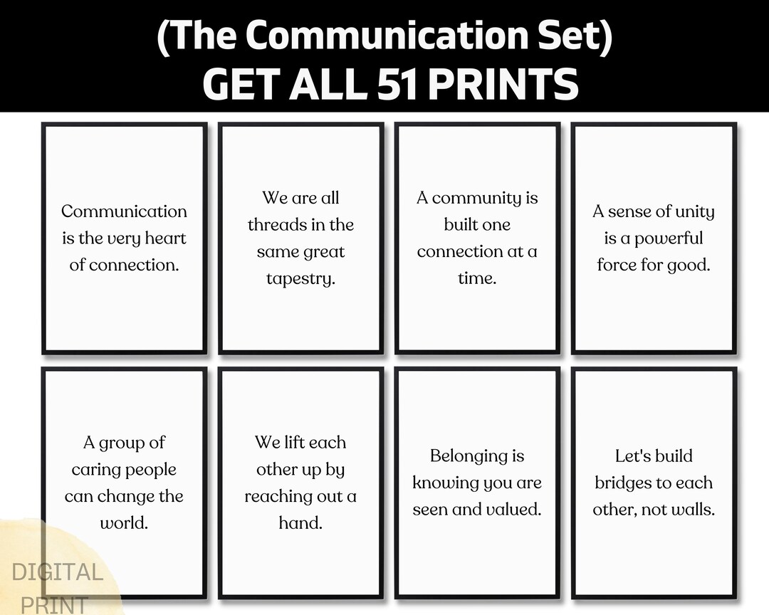 51 Communication Quotes Bundle Printable Wall Art, Office Decor Prints ...