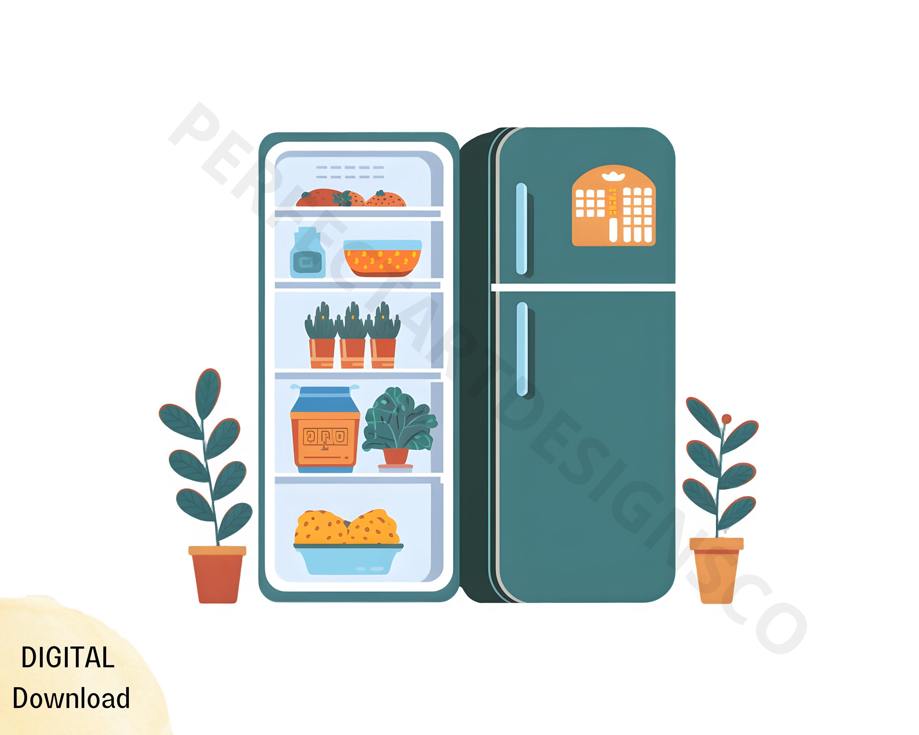 Refrigerator Svg File for Cricut, Silhouette, Refrigerator Clip Art ...