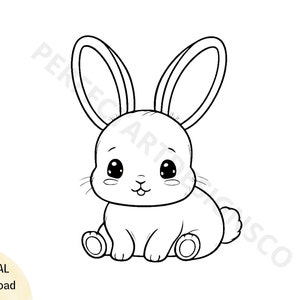 Cute Bunny Svg File, Baby Bunny Outline Svg, Bunny Clipart Svg, Bunny ...