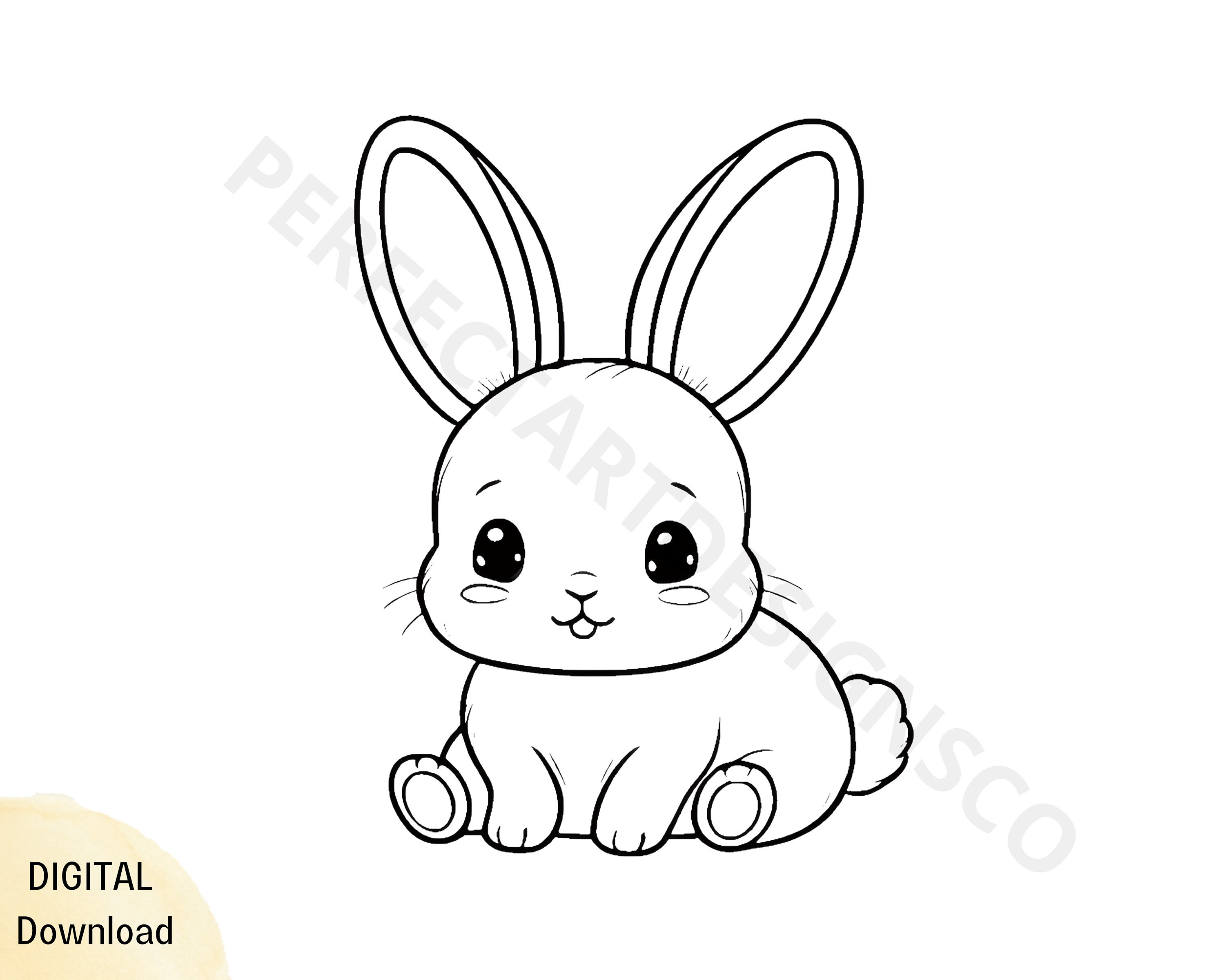 Cute Bunny Svg File, Baby Bunny Outline Svg, Bunny Clipart Svg, Bunny ...