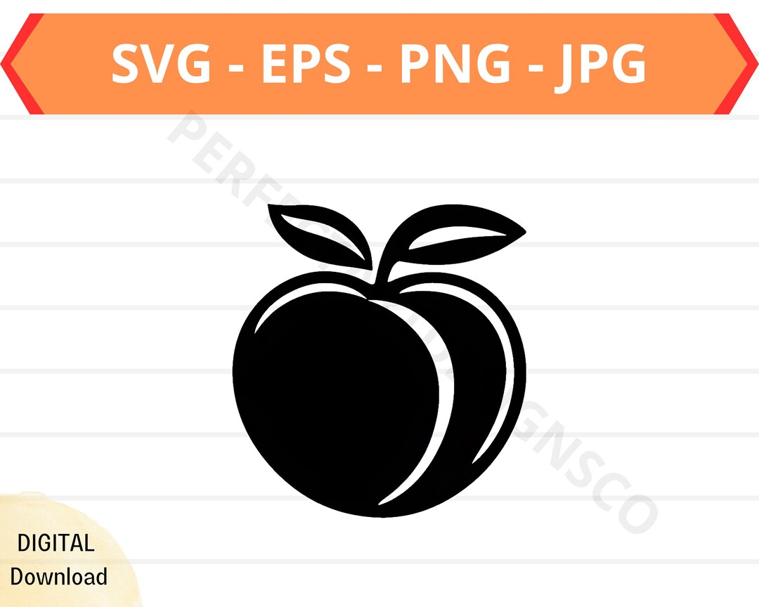 Peach Outline Svg, Peach Fruit Clipart, Peach Svg for Shirt, Svg File ...