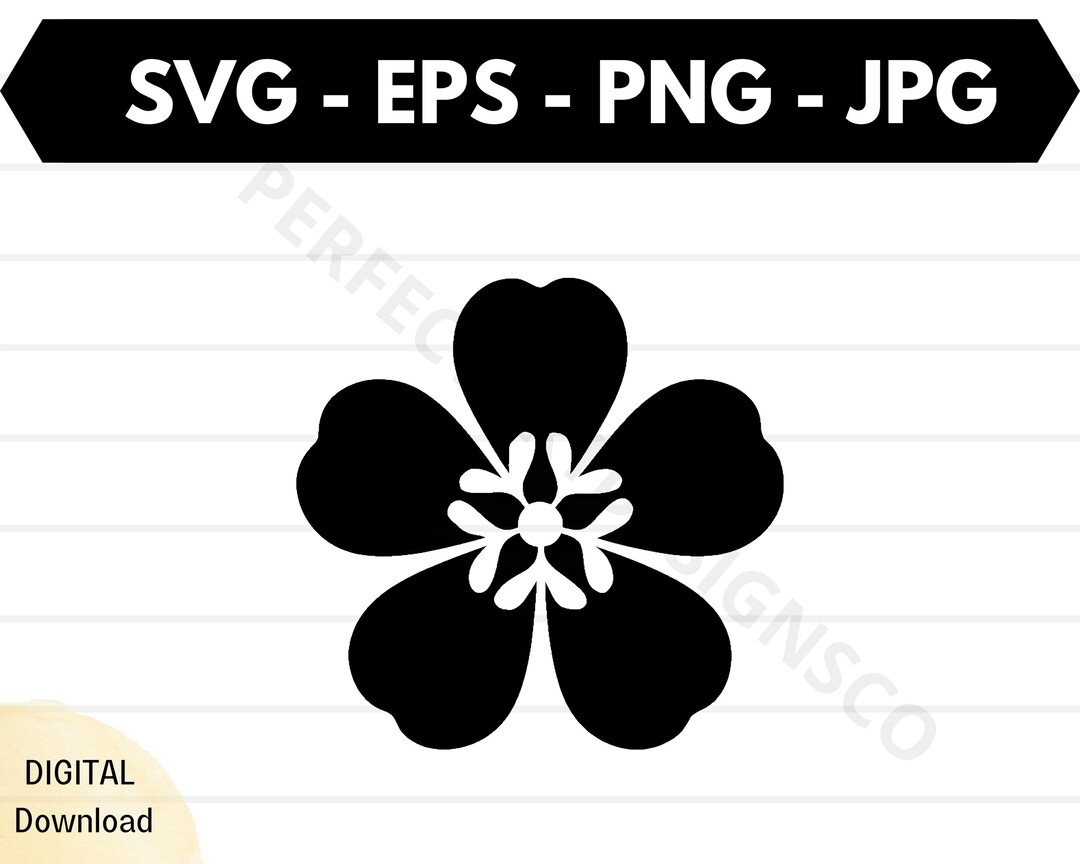 Cotton Flower Silhouette Svg File, Cotton Flower Cutting Svg File for ...