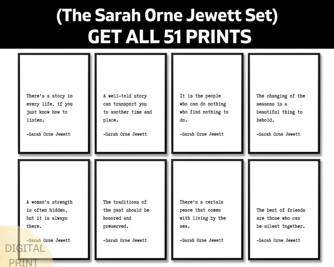 51 Sarah Orne Jewett Quotes, Printable Wall Art, New England Decor ...