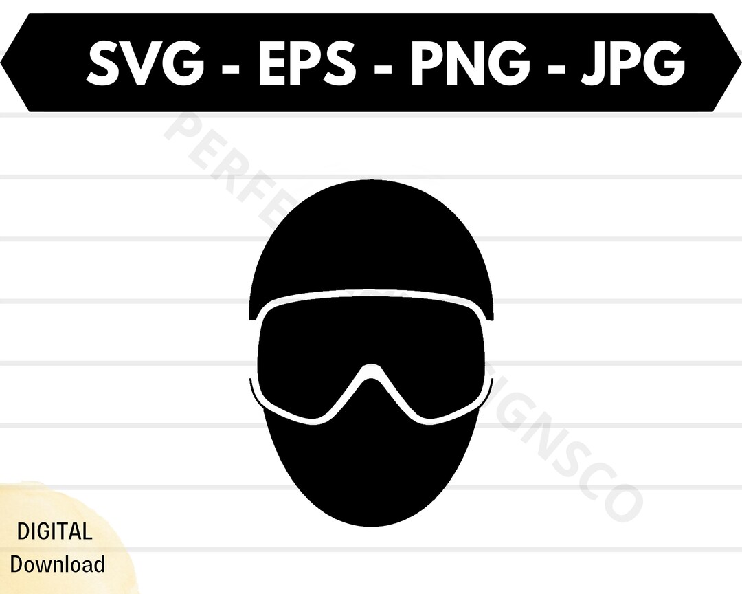 Ski Mask Silhouette Svg, Ski Mask Outline, Ski Mask Cricut, Ski Mask ...