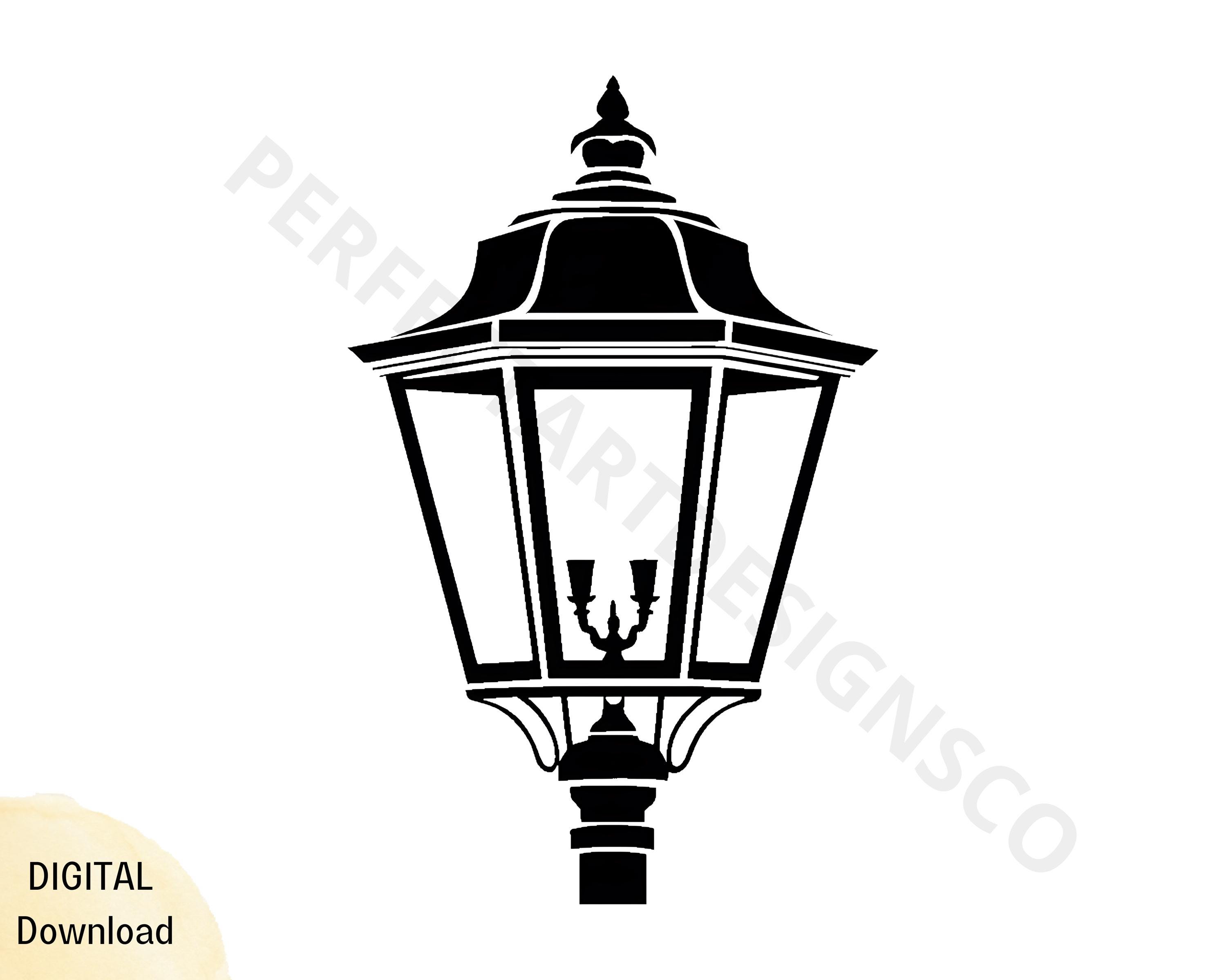 Victorian-style Lamp Post Silhouette Svg File, Lamp Cutting Svg for ...