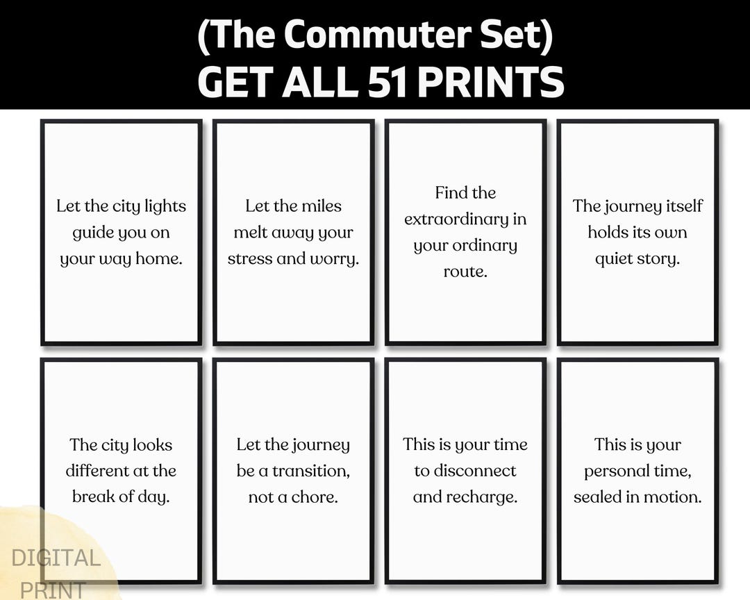 51 Commuter Quotes Print Set, Funny Office Humor, Cubicle Decor, Car ...