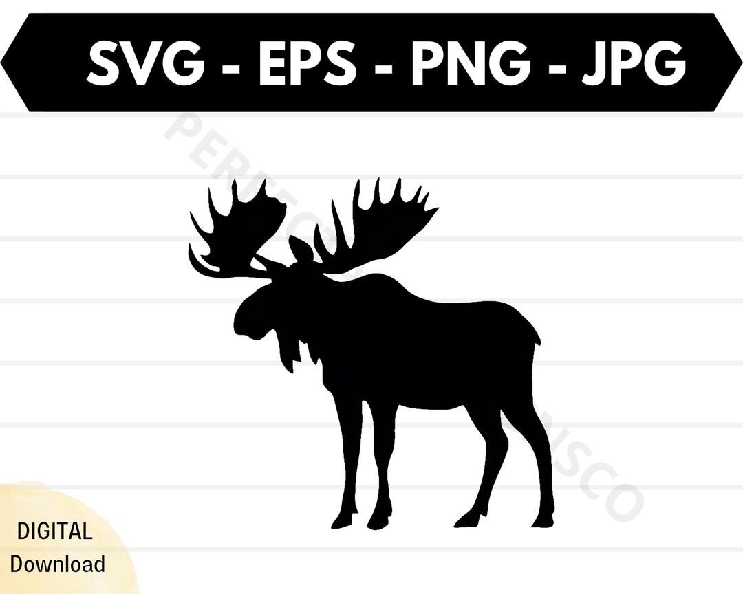Moose Silhouette Svg File, Moose Cutting Svg File for Cricut, Moose ...