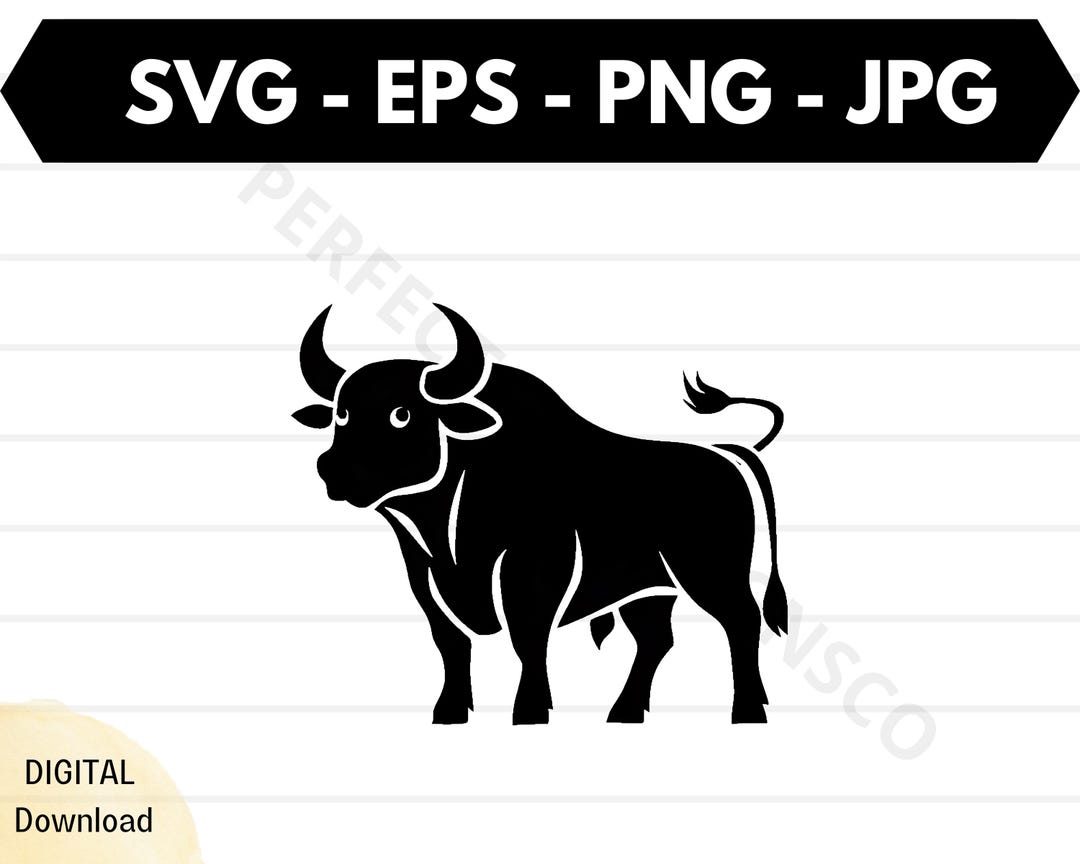 Bull Silhouette Svg File, Bull Cutting Svg File for Cricut, Bull ...