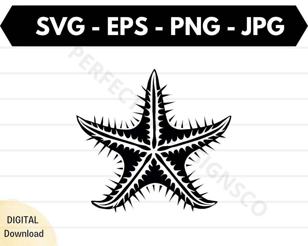 Crown of Thorns Starfish Silhouette Svg File, Starfish Cutting Svg File ...