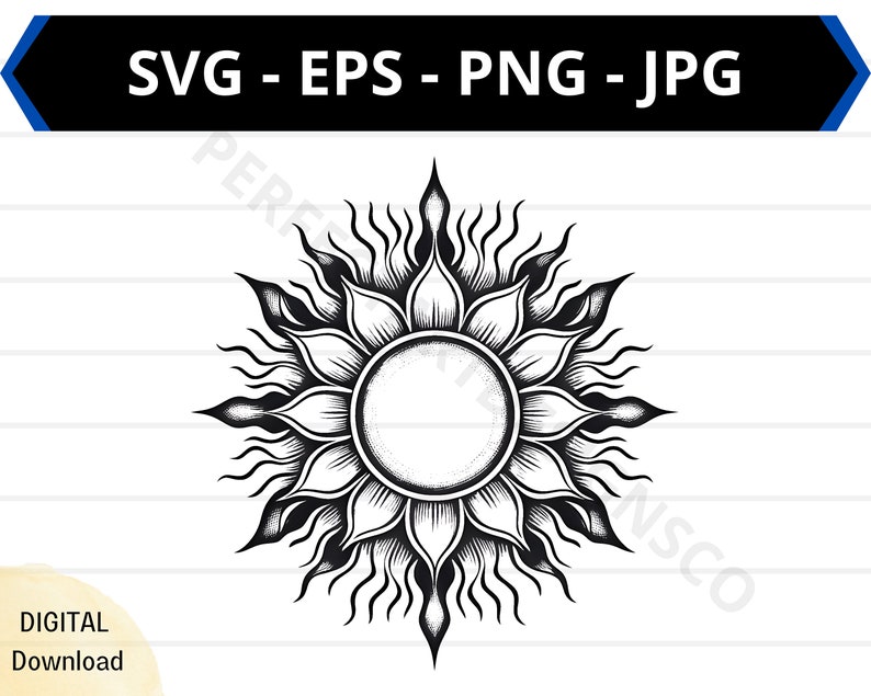 Sun Vector Image Clipart, Sun Svg Sun Cutting File Cricut Silhouette ...