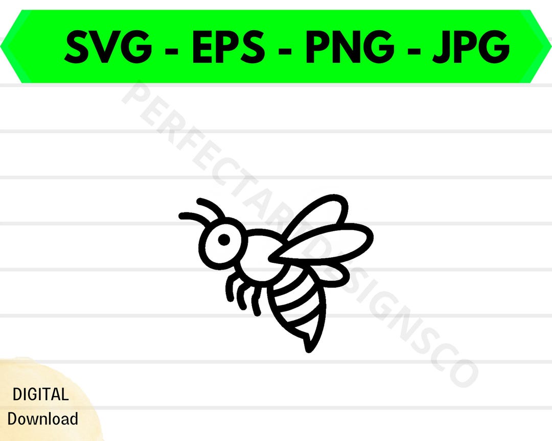 Bee Buzzing Outline Svg, Bee Buzzing Clipart, Bee Buzzing Svg for Shirt ...