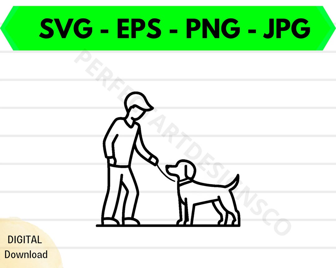 Dog Training Outline Svg, Dog Training Cricut Cutfile, Dog Training ...