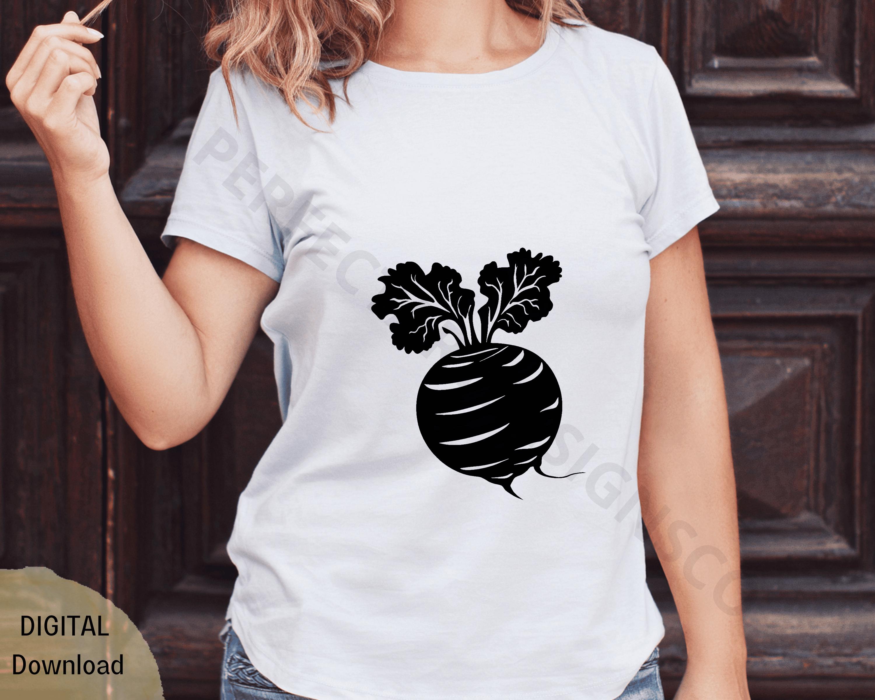 Turnip Silhouette Svg File, Turnip Cutting Svg File for Cricut, Turnip ...