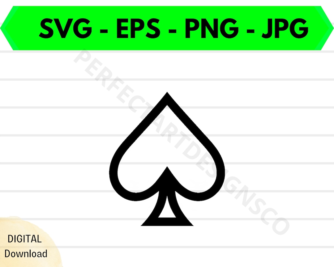 Ace of Spades Svg File, Ace of Spades Outline Svg, Ace of Spades ...