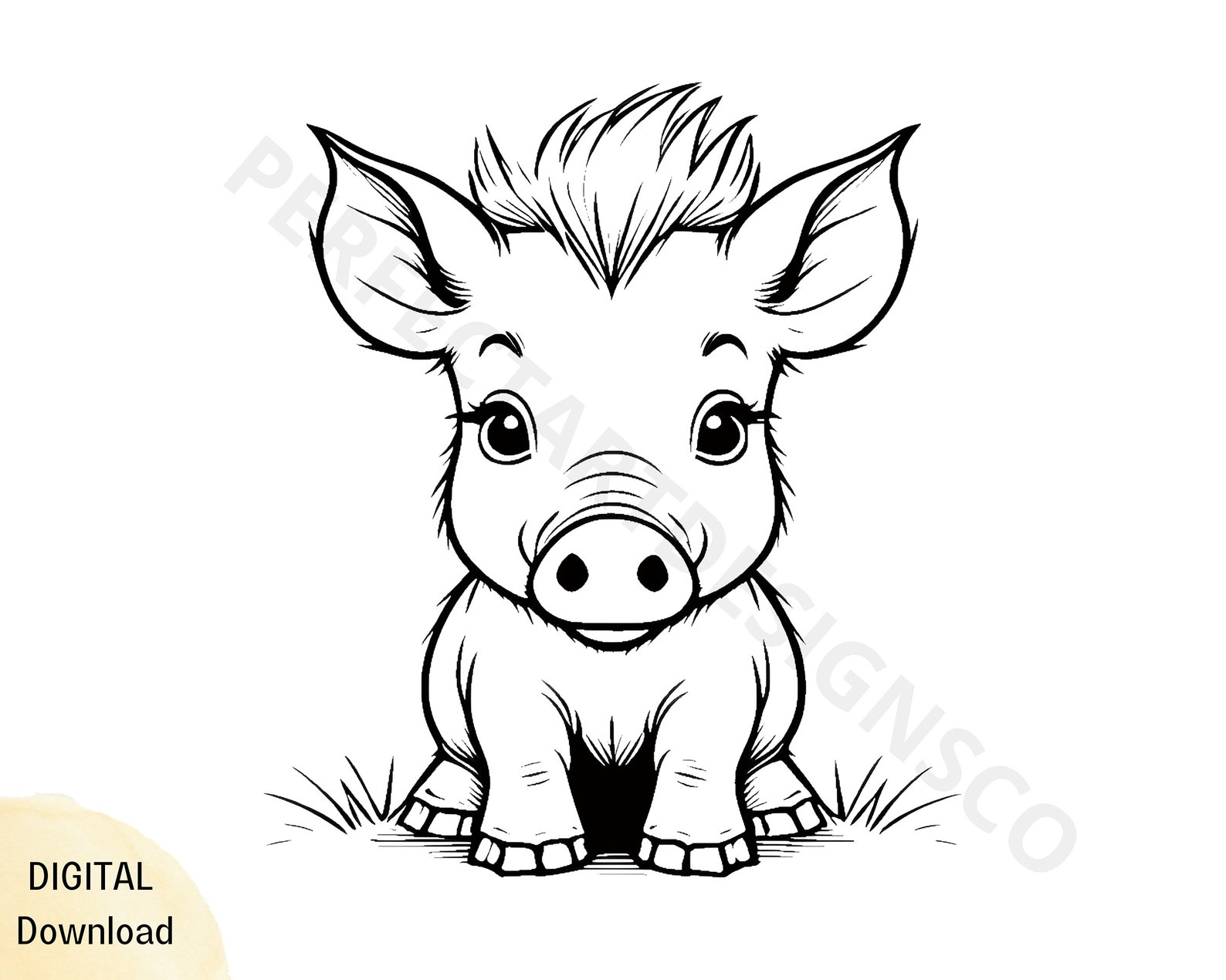 Cute Warthog Svg File, Baby Warthog Outline Svg, Warthog Clipart Svg ...