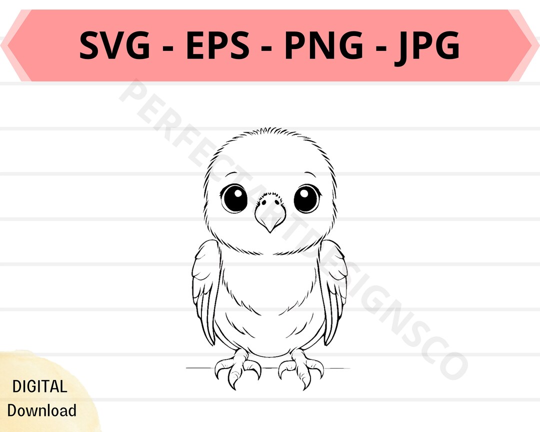 Cute Parakeet Svg File, Baby Parakeet Outline Svg, Parakeet Clipart Svg ...