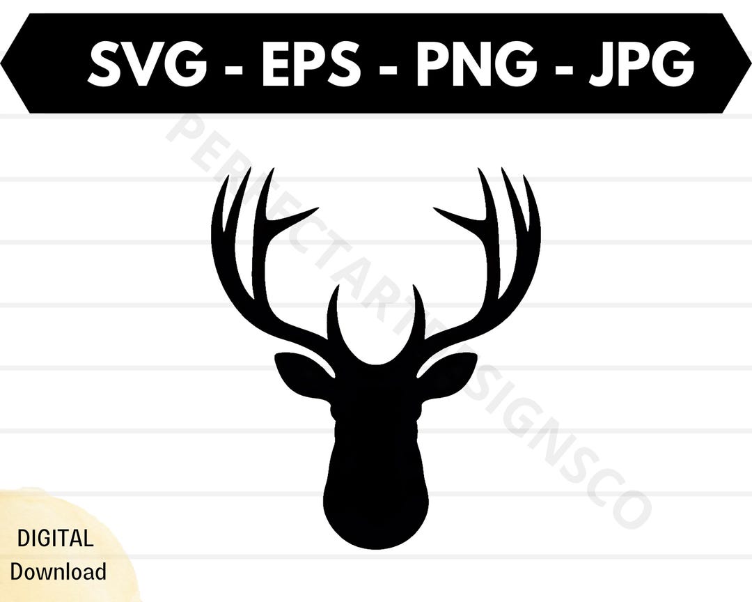 Deer Antlers Silhouette Svg File, Deer Antlers Cutting Svg File Cricut ...