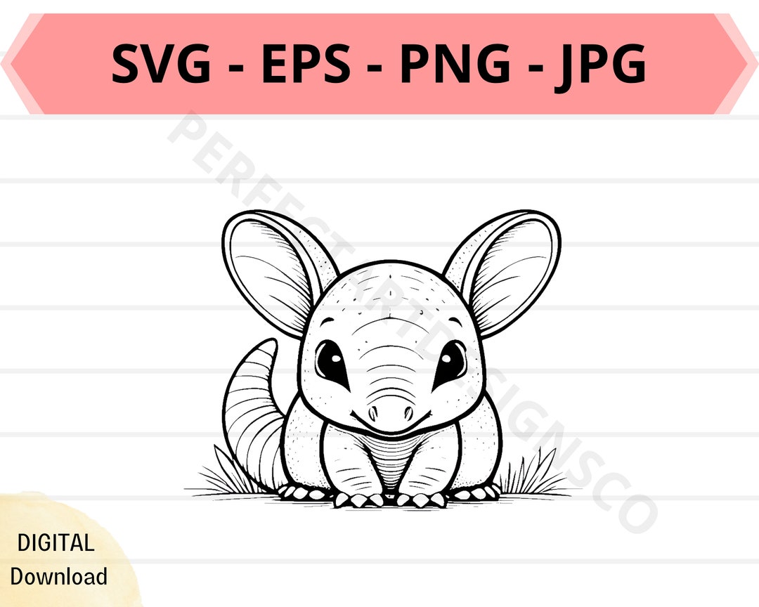Cute Armadillo Svg File, Baby Armadillo Outline Svg, Armadillo Clipart ...