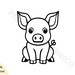 Piglet Outline Svg, Piglet Clipart, Piglet Svg for Shirt, Svg File for ...