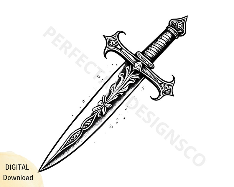 Dagger Vector Image Clipart, Dagger Svg Dagger Cutting File Cricut ...