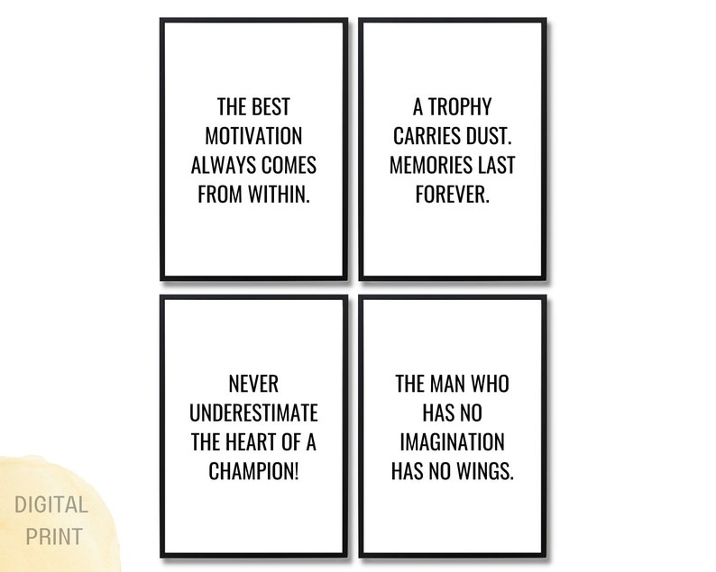 Famous Athlete Quotes Wall Art Set of 51 Prints, Sports Wall Art ...