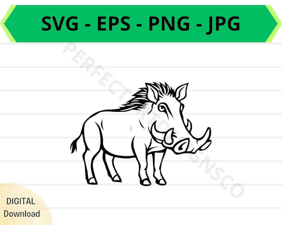 Warthog Outline Svg, Warthog Clipart, Warthog Svg for Shirt, Svg File ...