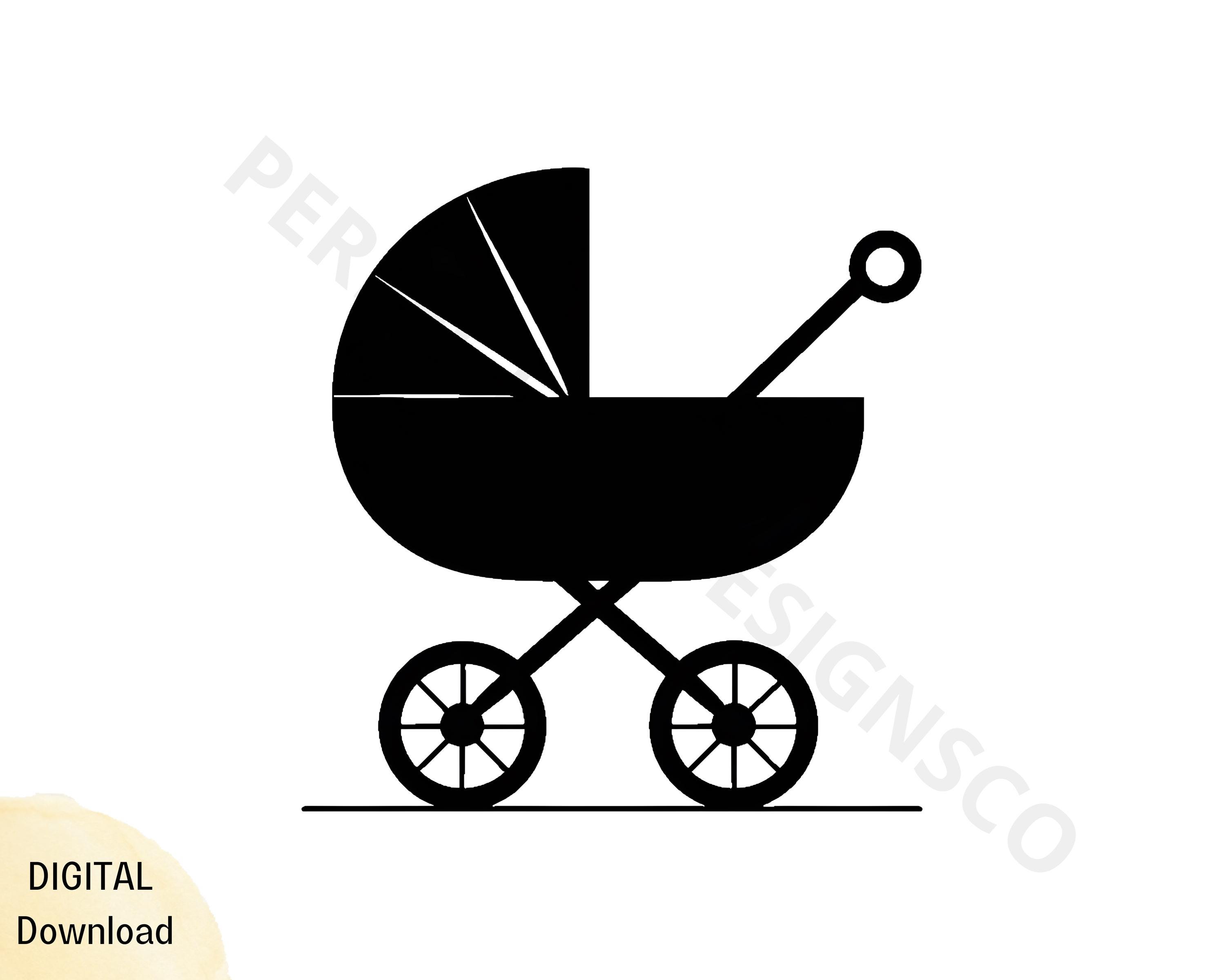 Baby Stroller Silhouette Svg File, Baby Stroller Cutting Svg File for ...