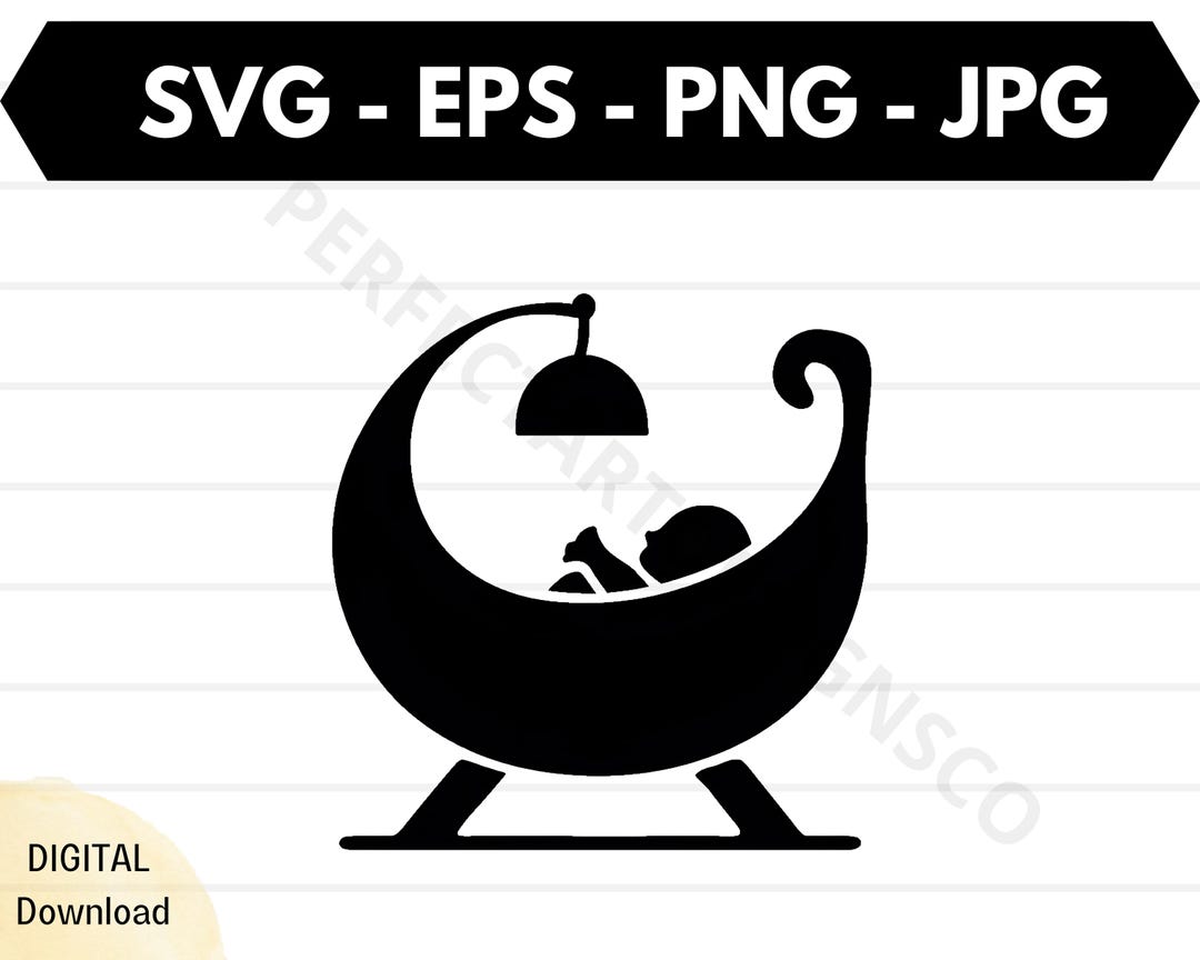 Cradle Silhouette Svg File, Cradle Outline Clipart Svg, Cradle Cutting ...
