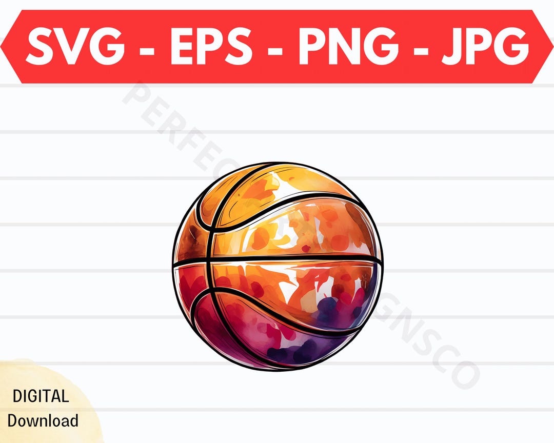 Basketball Border Svg File for Cricut, Silhouette, Basketball Border ...