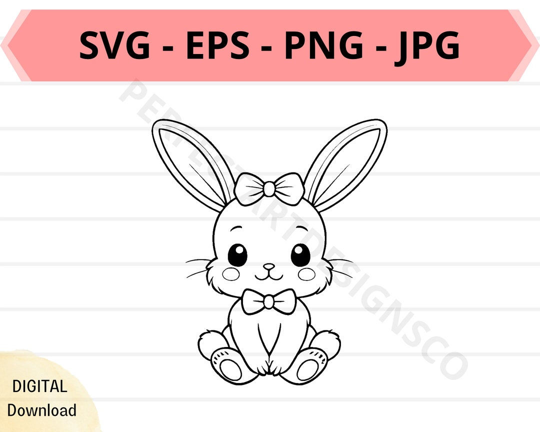 Bunny Svg File, Baby Bunny Cricut Machine Cutting Layered File, Bunny ...
