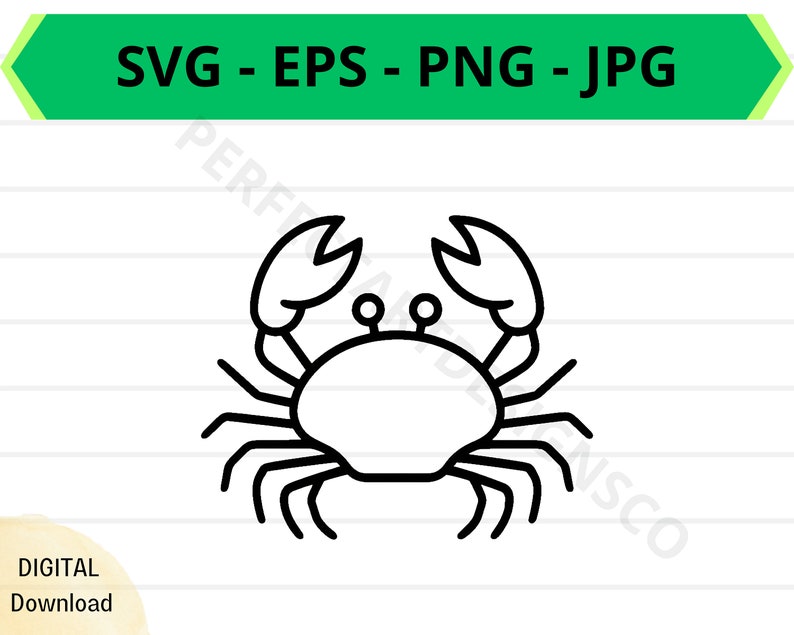 Crab Outline Svg, Crab Clipart, Crab Svg for Shirt, Svg File for Cricut ...