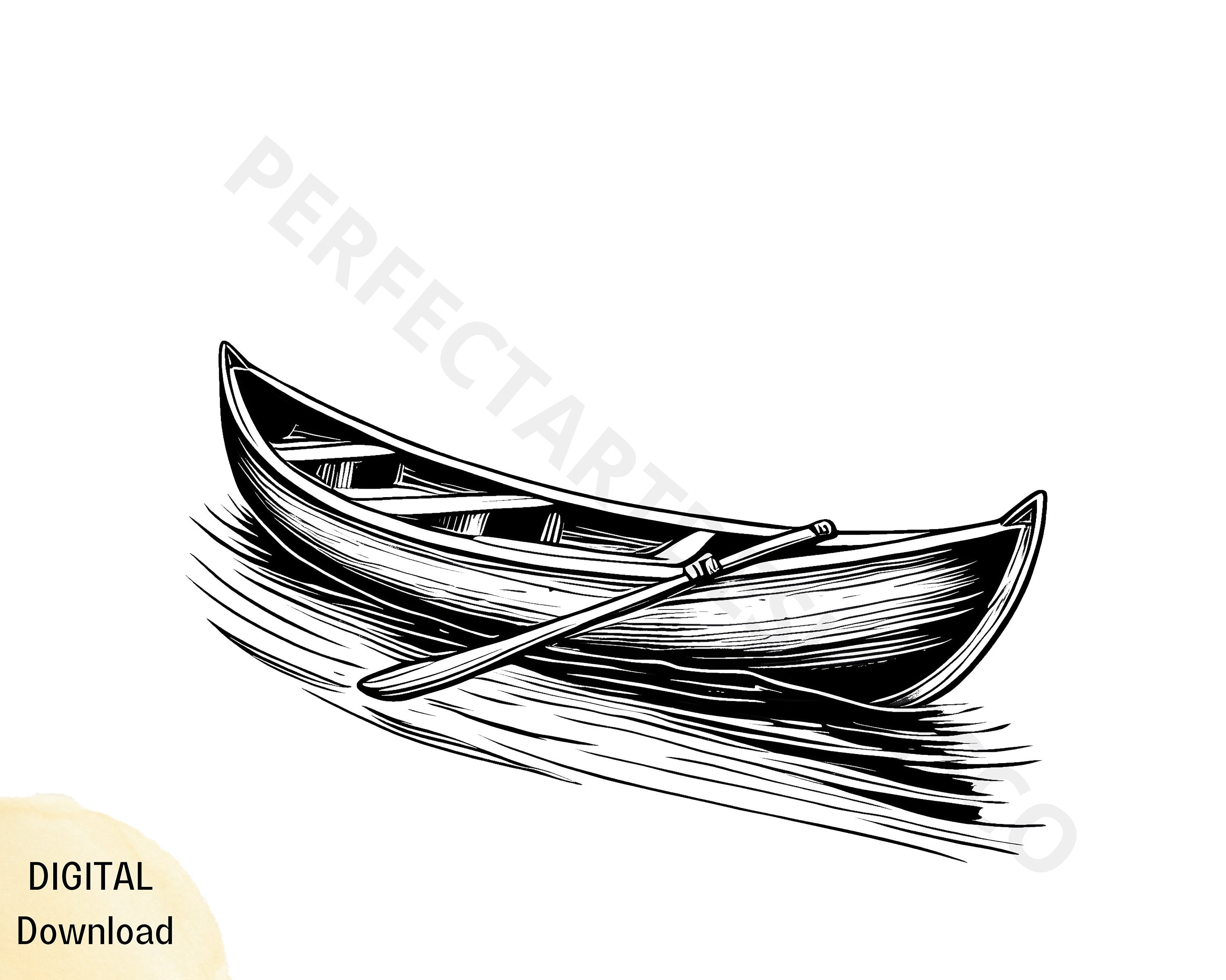 Canoe Vector Image Clipart, Canoe Svg Canoe Cutting File Cricut ...