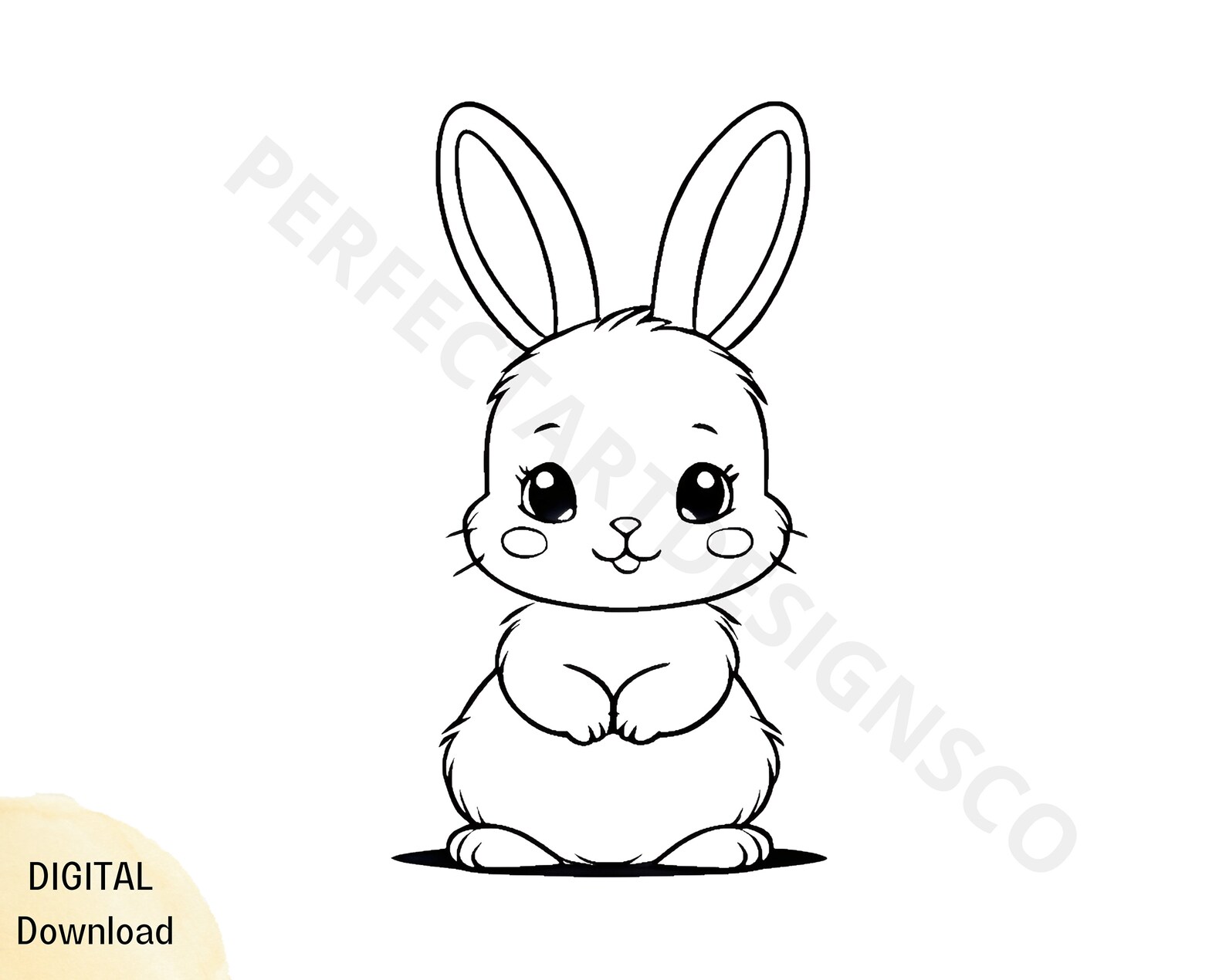 Cute Rabbit Svg File, Baby Rabbit Outline Svg, Rabbit Clipart Svg ...