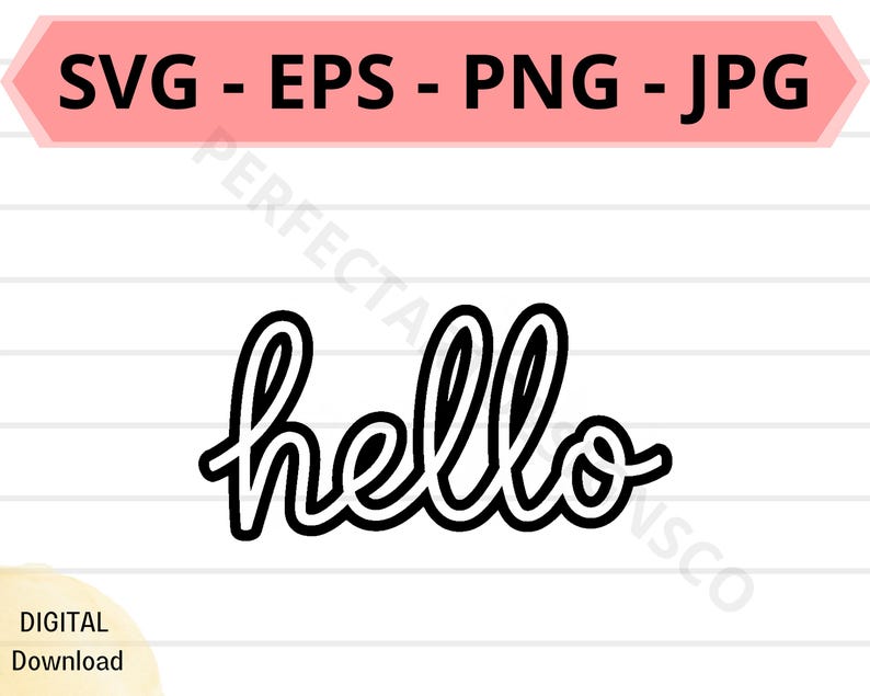 Hello Icon Svg Cut File, Hello Symbol, Hello Sign Cutting Svg File for ...