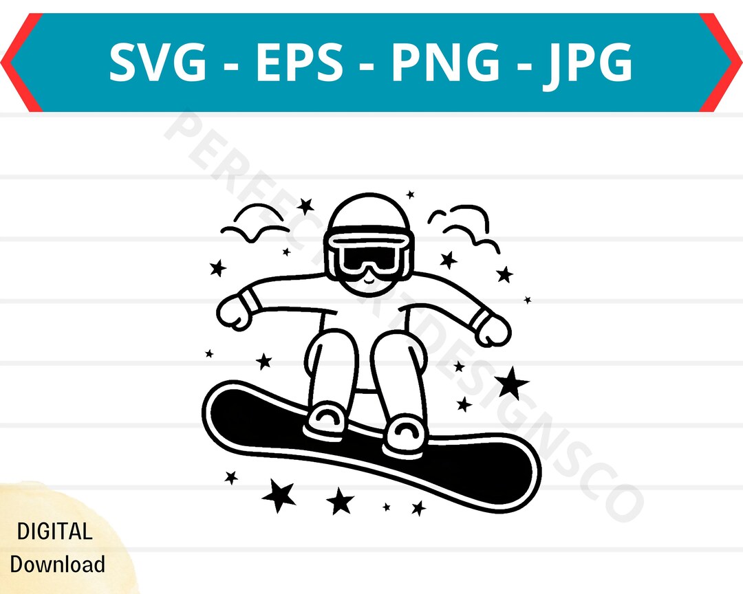 Snowboard Outline Svg, Snowboard Clipart, Snowboard Svg for Shirt, Svg ...