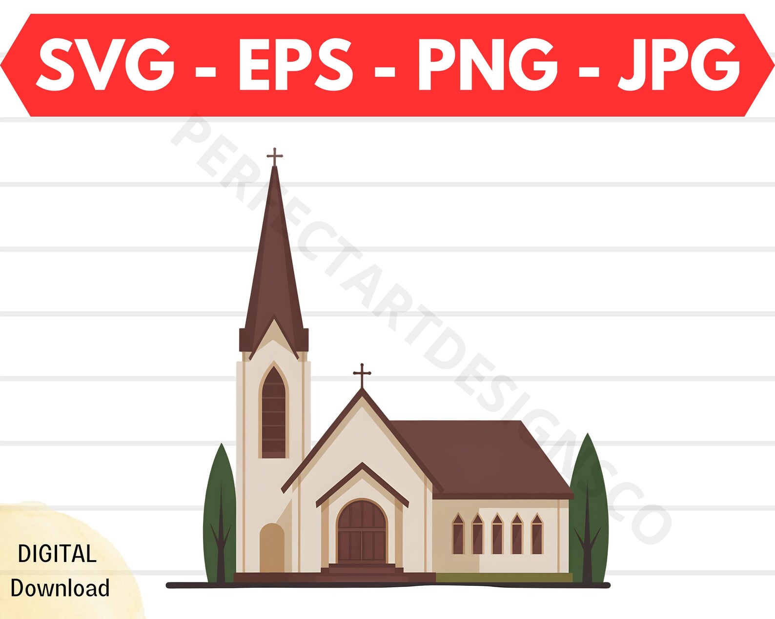 Catholic Church Svg File for Cricut, Silhouette, Catholic Church Clip ...